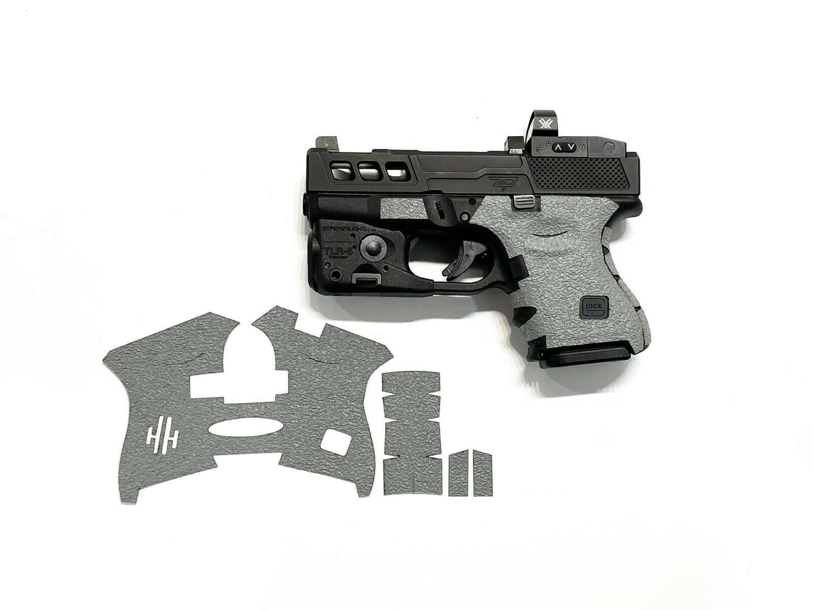 HANDLEITGRIPS Gray Textured Rubber Gun Grip Enhancement for Glock 27 ...