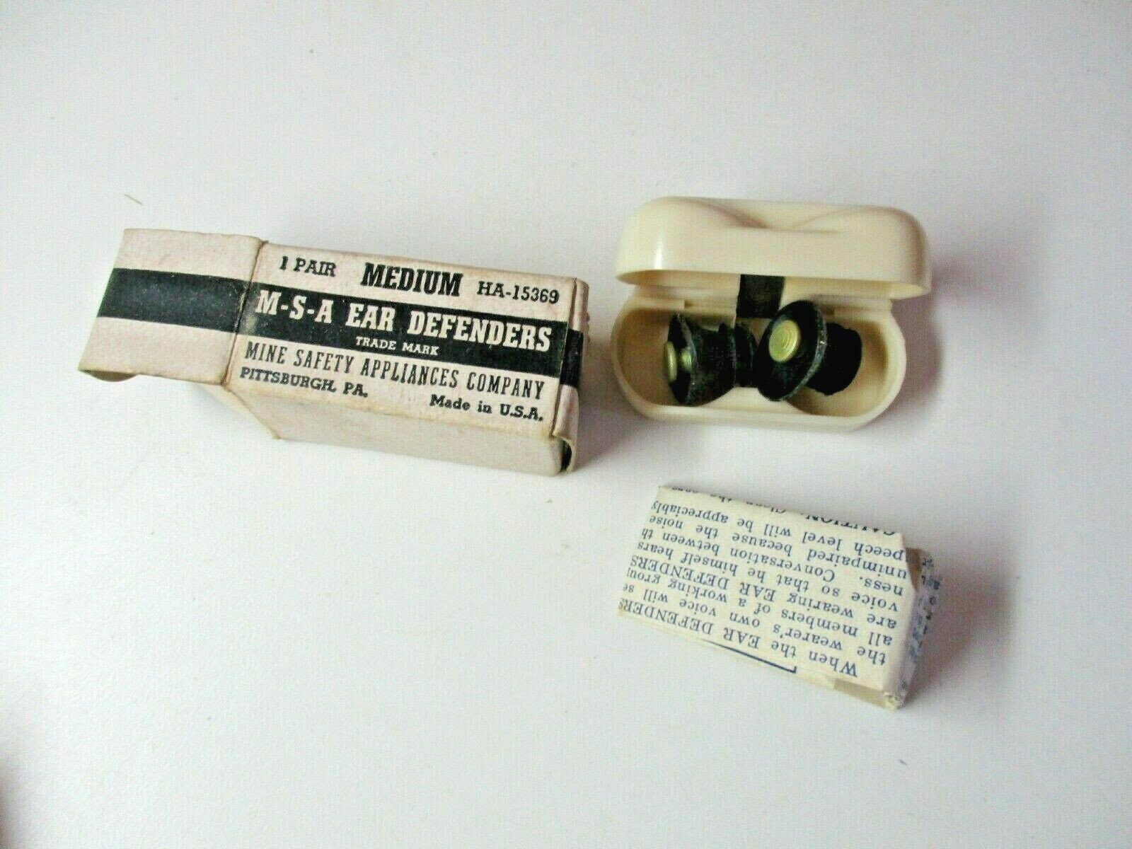 WW2 Era Ear Plugs Medium Set Defenders M-S-A Cardboard Box, Manual ...