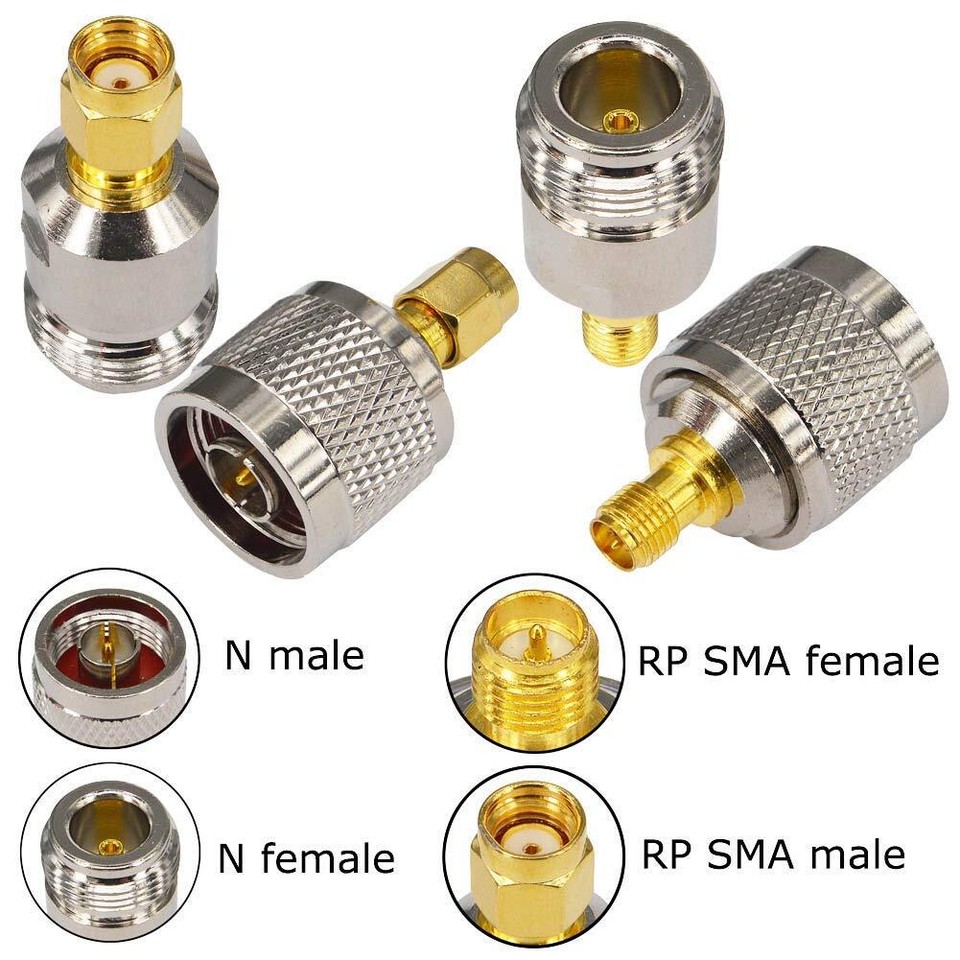 Signal Booster Adapter Kit N Type to RP-SMA Kit 4 Types N Male female ...