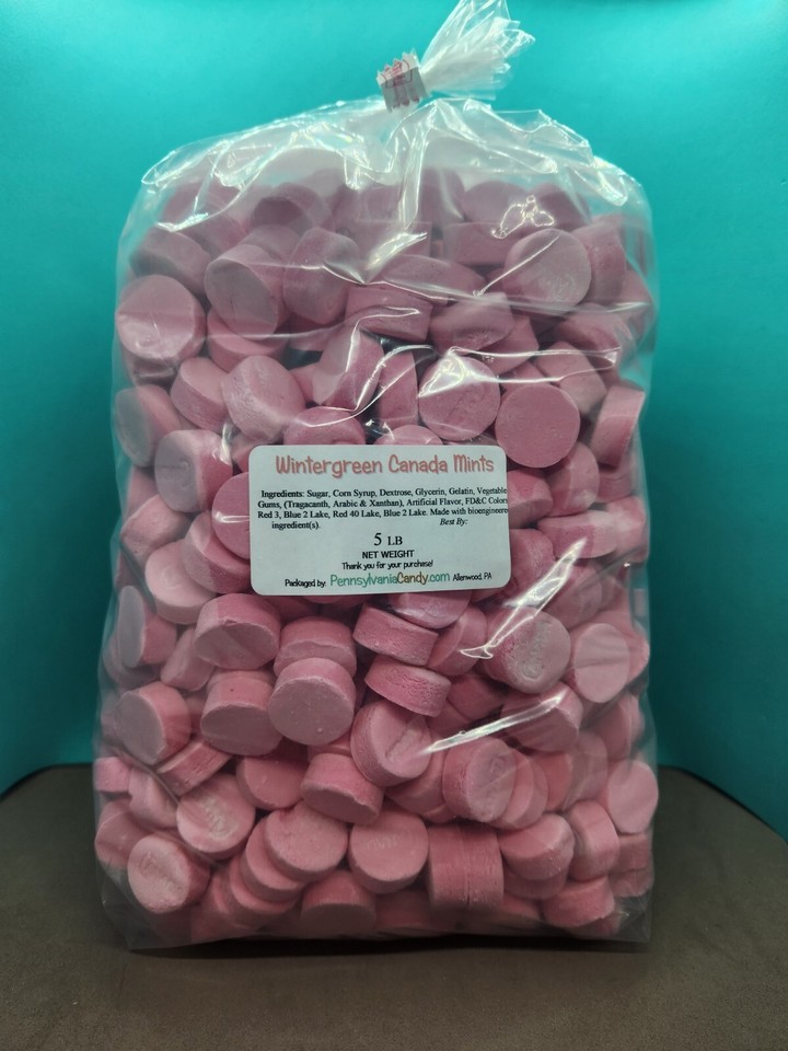 Bulk 4 lb Original CANADA MINTS Pink Wintergreen Logenzes | eBay