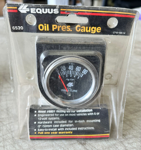 NOS Equus Quality 2" Chrome Oil Pressure Gauge 0-80 PSI #6520 - Fast ...