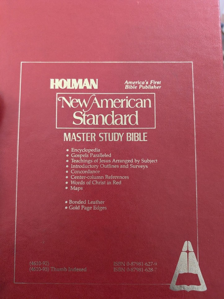 Vintage Master Study Bible NASB New American Standard Holman Burgundy ...