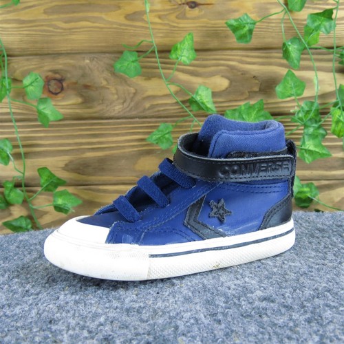 Converse Boys Sneaker Mid Sz T 7 Medium Blue Leather Hook & Loop | eBay