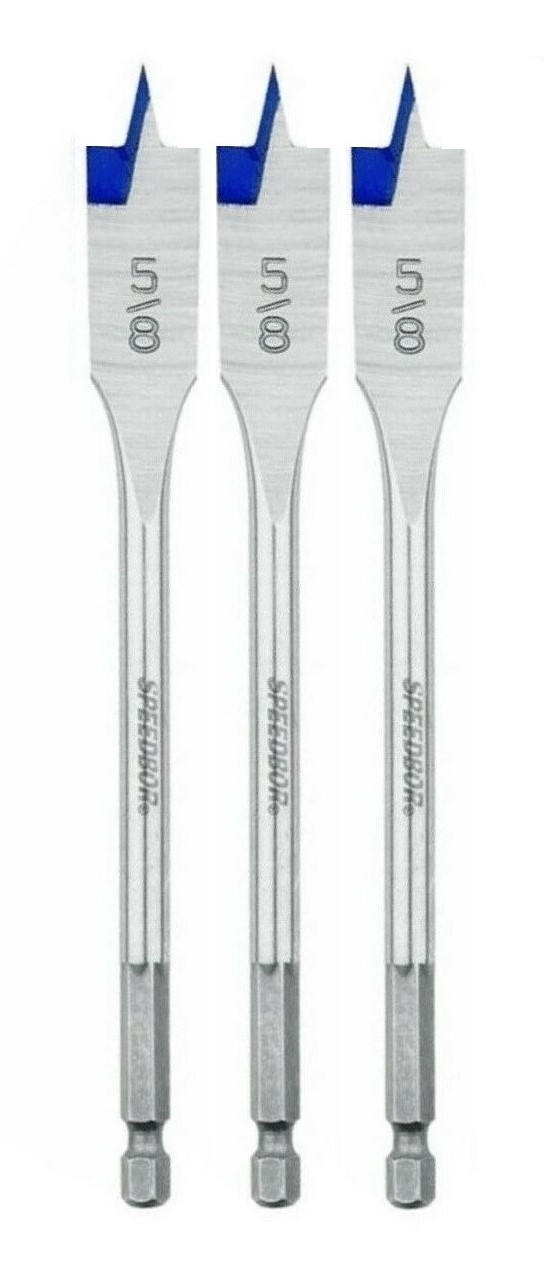 IRWIN SPEEDBOR Boring Flat Drill Bit Set 5/8 Inch 3-Pack Wood CHN 88810 ...