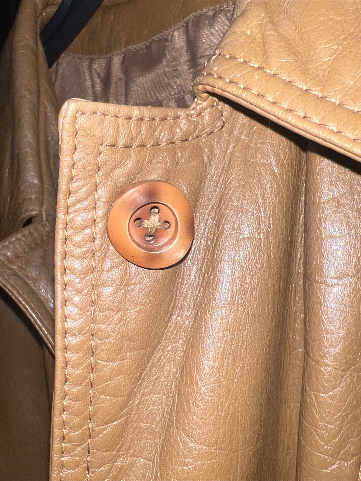 TFC 100% Leather Trench Coat Very Rare Made In Taiwan… - Gem