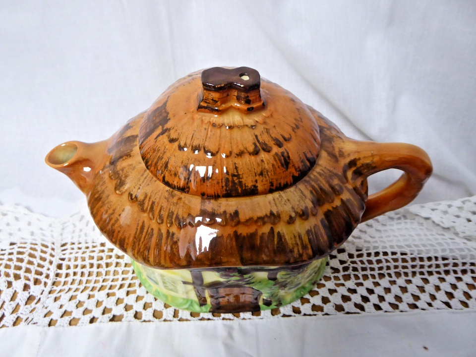 Vintage Burlington Ware Cottage House Ceramic Teapot Devon Cobb England ...