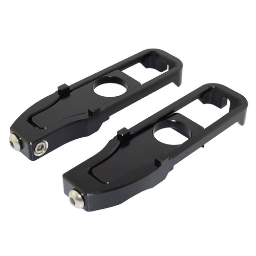 Black Rear Axle Blocks Chain Adjusters Tensioner Kit For YAMAHA YZF R6 ...