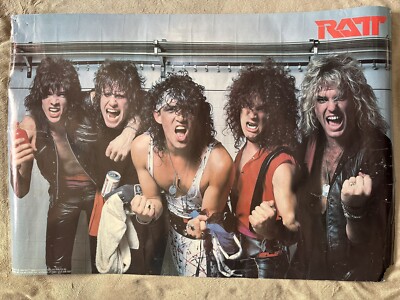 VINTAGE RATT 35.5x24 INCH LARGE WALL POSTER HEAVY METAL 1984 VERY RARE ...