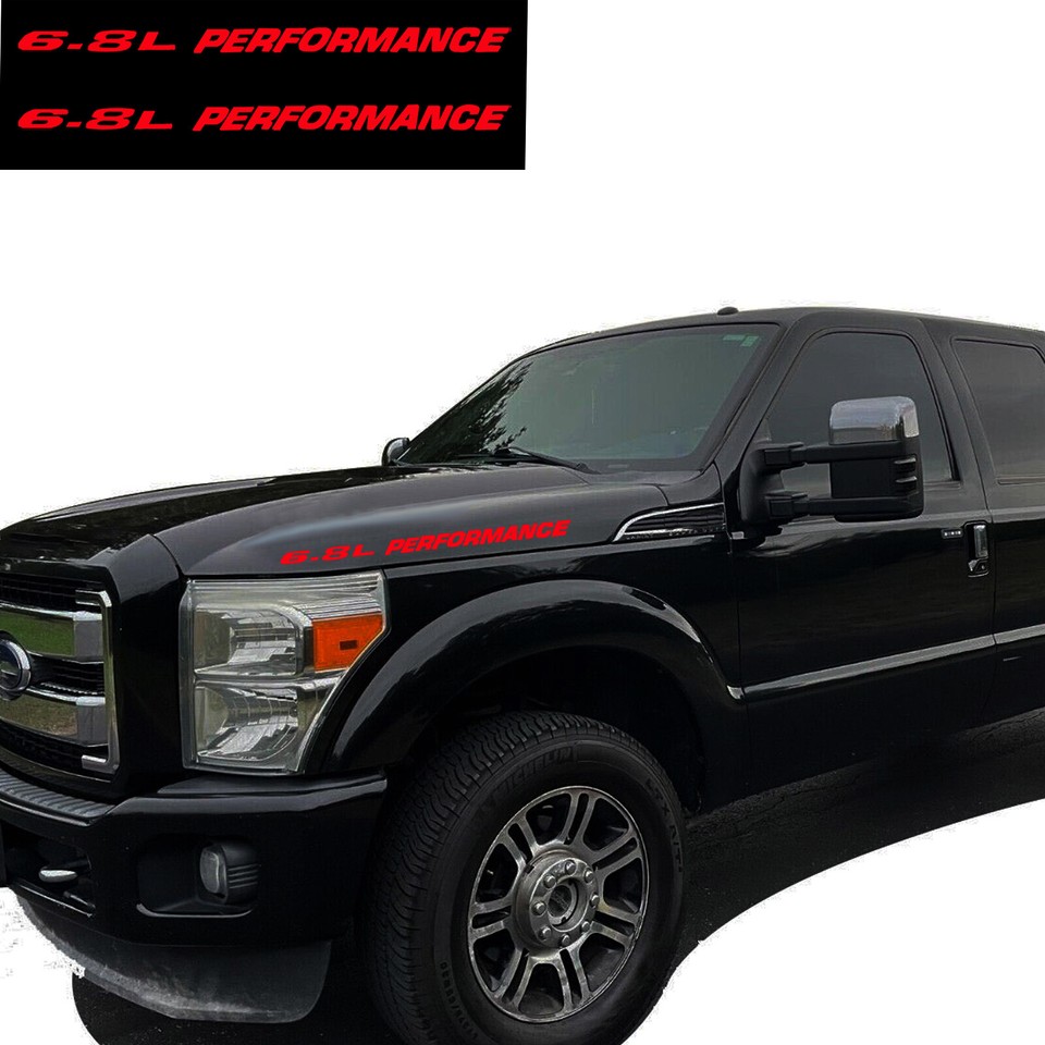 6.8L PERFORMANCE Car Hood Decals for Ford F250 F350 Expedition Triton ...