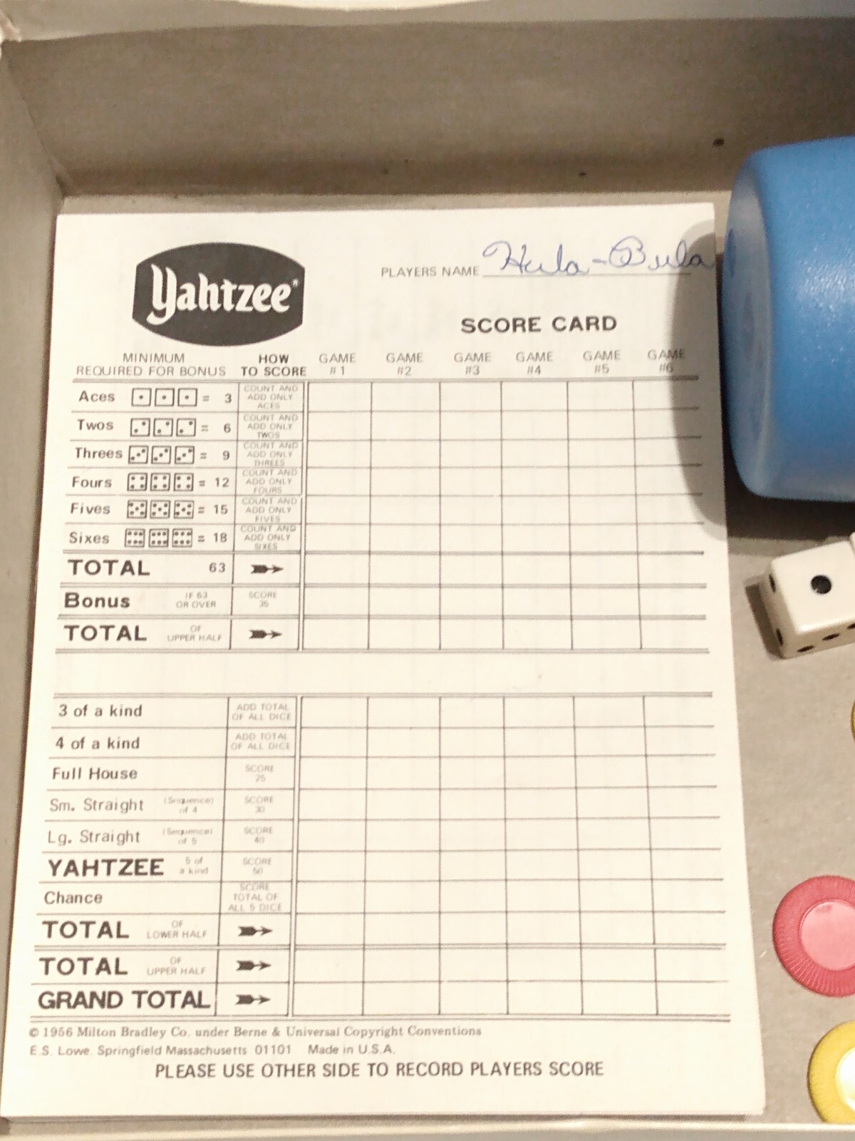 Vintage 1978 Yahtzee Game By Milton Bradley In Original Box | eBay