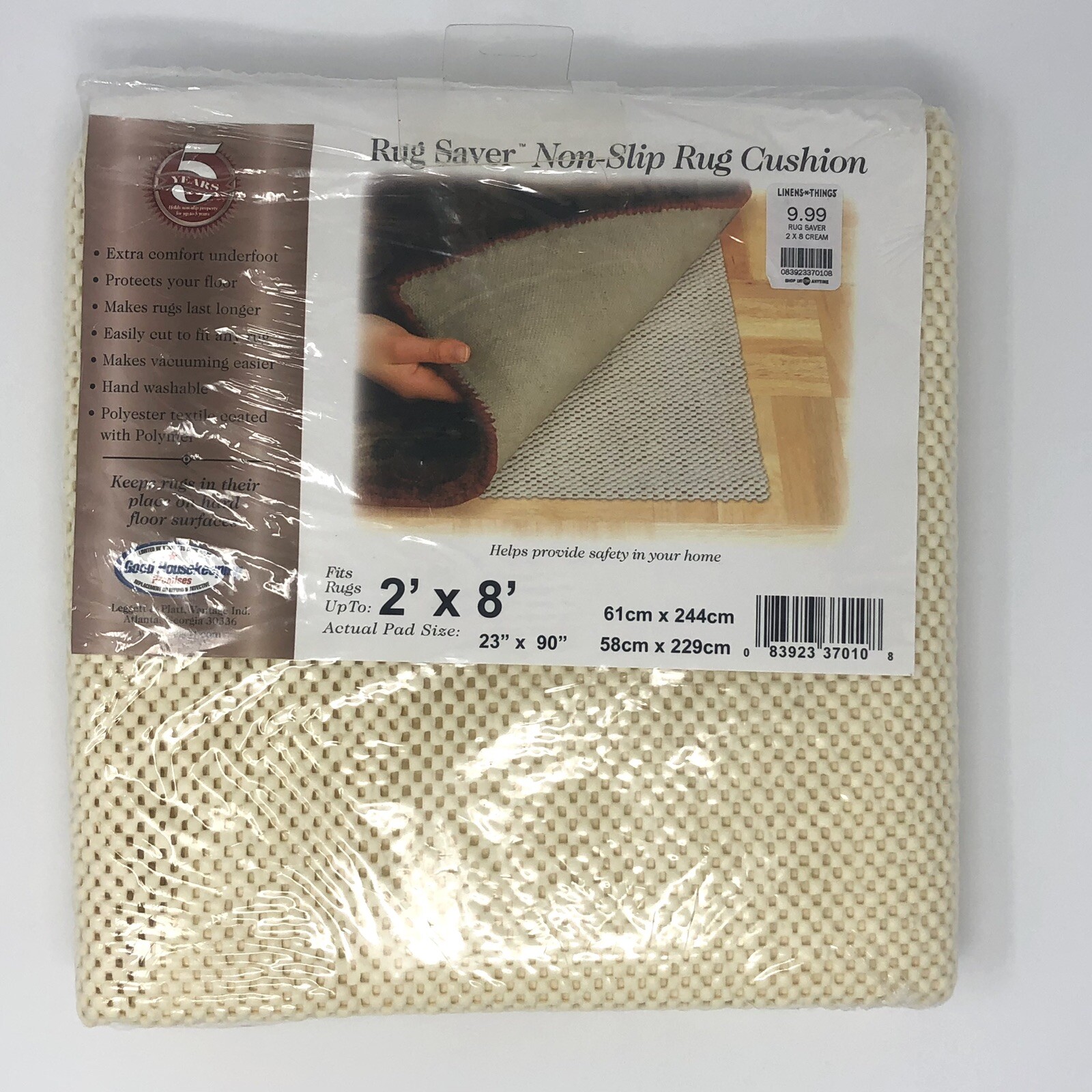 Leggett & Platt Rug Savor Non Slip Under Rug Cushion Pad 23" x 90" Fits ...
