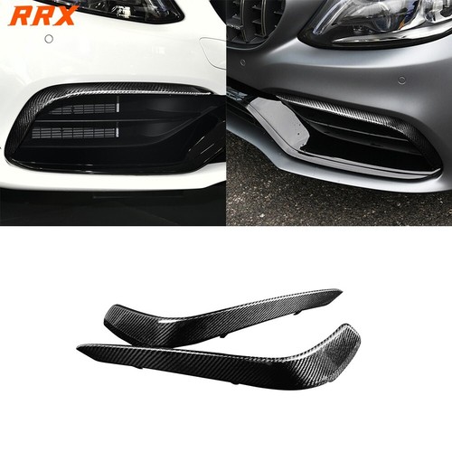 Dry Carbon Fiber Front Bumper Fog Lamp Spoiler Cover For Benz W205 S205 ...