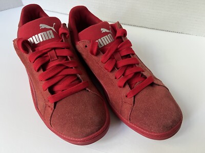 Puma Smash SD Barbados Cherry-Silver Suede Tennis Shoe Men’s Size 7.5 ...