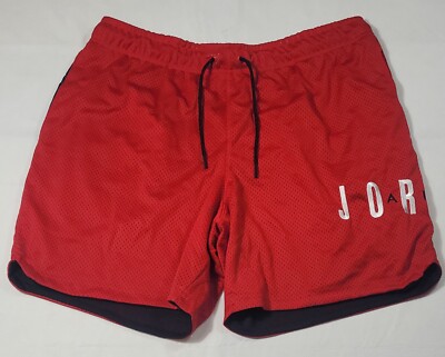 NWT Mens Nike Air Jordan Mesh Basketball Shorts Red Black DV7742-687 ...