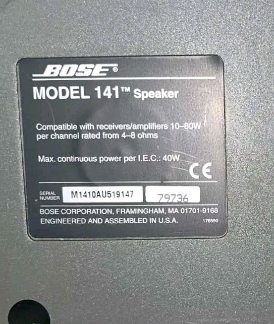 Bose Model 141 Bookshelf Speakers Surround Sound Home Stereo Pair | eBay