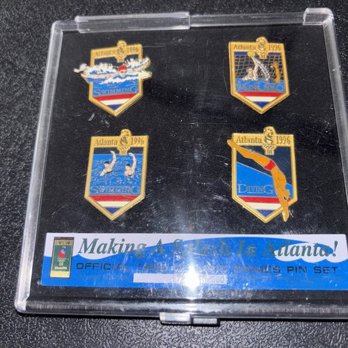 Atlanta 1996 Olympics Make A Splash 4 Pins. Limited Edition. Water ...
