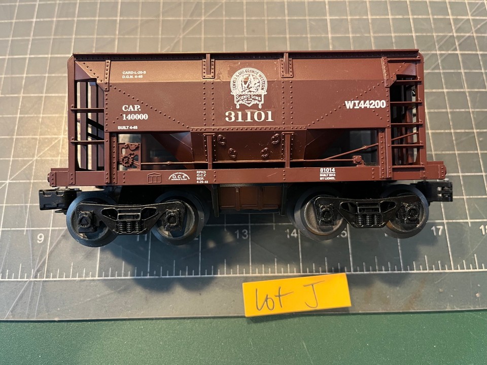 Lionel O Scale Train D&RG Denver Rio Grande Ore Hopper Car 81014 VERY ...