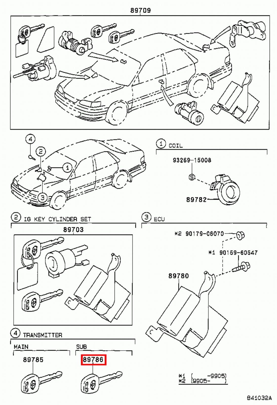 Genuine RAV4 ZCA26 ZCA25 Sienna MCL10 Transmitter Transponder Key Sub ...