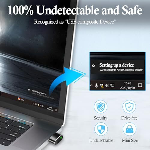 Mouse Jiggler Undetectable Metal with Switch Button Portable Wireless ...