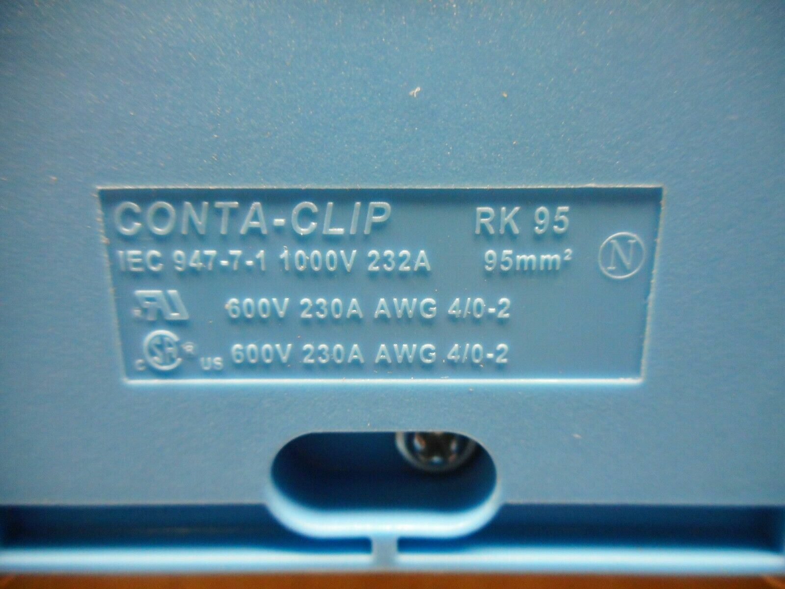 Conta-Clip RK95 Terminal Blocks 600V 230A AWG 4/0-2 New Old Stock (Lot ...