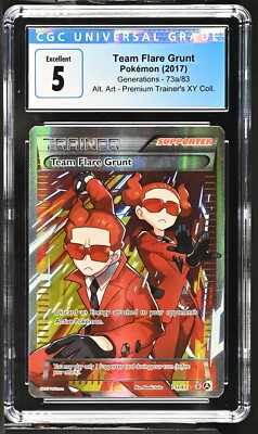 CGC Graded 5 Team Flare Grunt 73a/83 Generations Alt art Pokemon Card ...