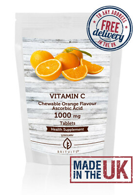 Vitamin C Chewable Orange Flavour Tablets 1000mg - Pack of 180 Pills ...