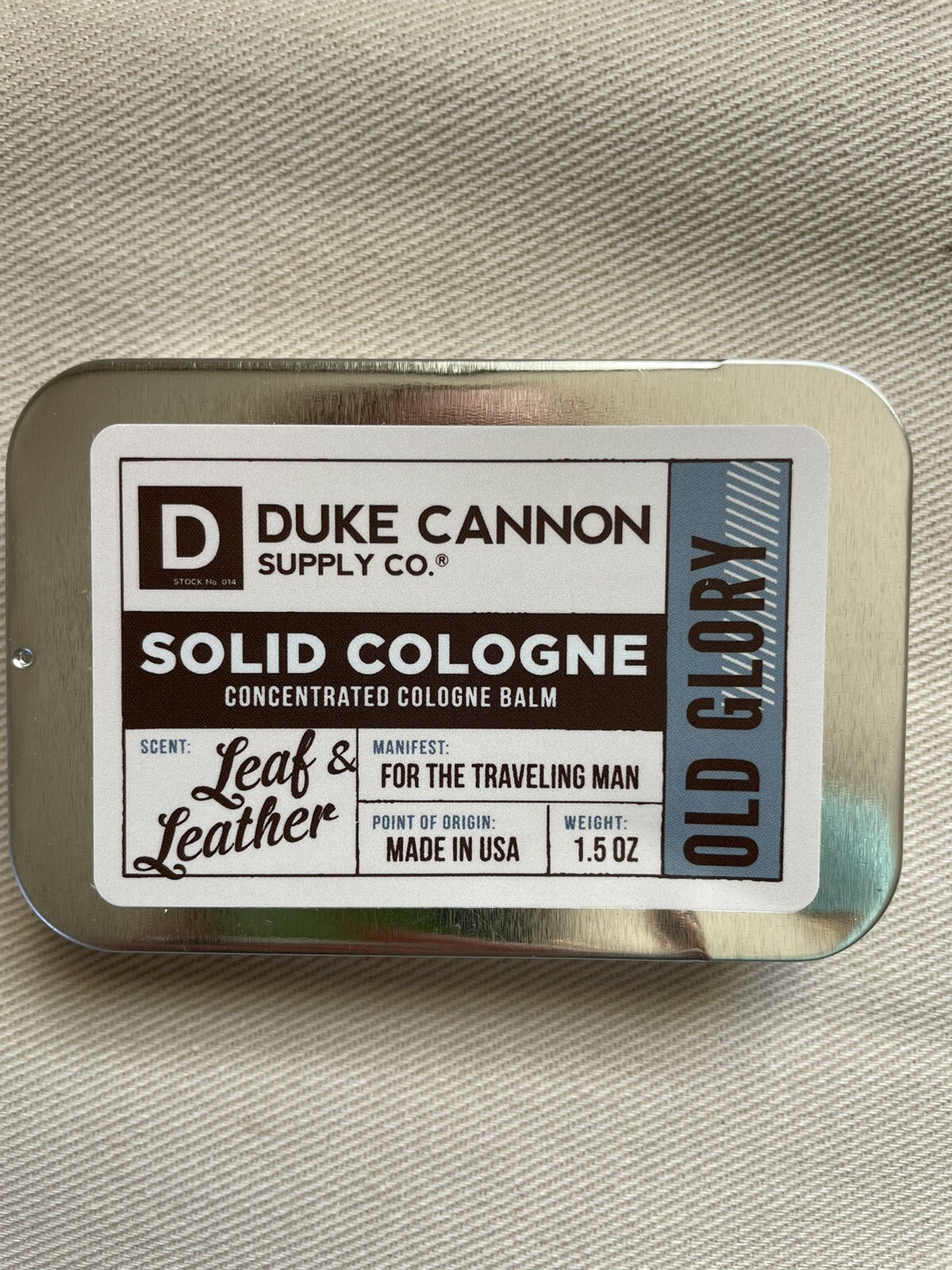 Duke Cannon Supply Co. Solid Cologne Old Glory Leaf And Leather | eBay