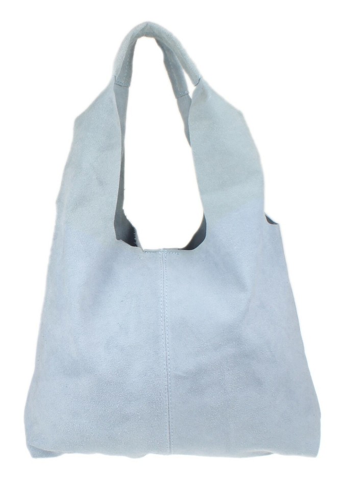 Genuine Suede Leather Tote Plain Open Shoulder Bag Slouch Large Handbag ...