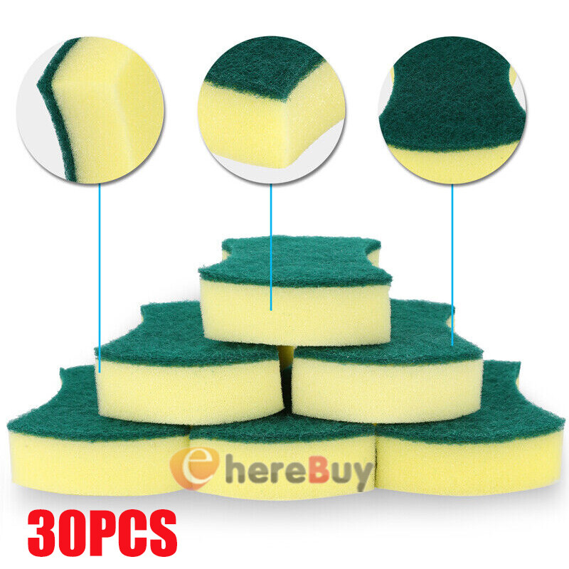 6~30pcs Multi-purpose Double-faced Sponge Scou Pads Dish Washing Scrub ...