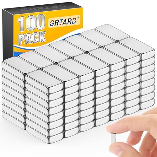 100 Pack Neodymium Magnets Super Strong Bar Magnets, Rare Earth Magnets ...