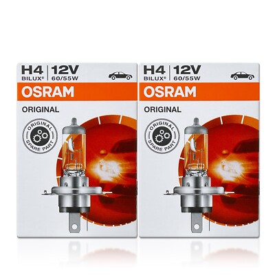 Osram ORIGINAL OEM 9003 H4 Halogen Headlight Bulbs 64193 DOT High Low 2 ...