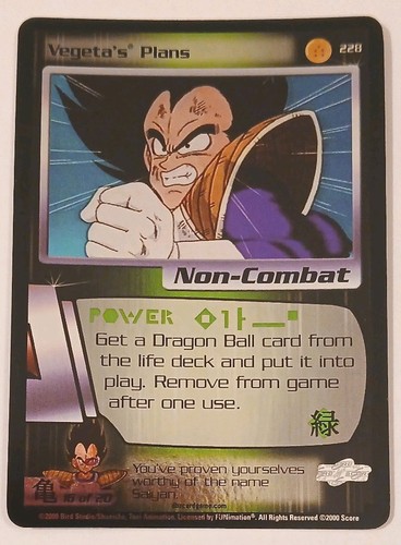 DBZ Dragon Ball Z FOIL Vegeta's Plans 228 CCG Limited Saiyan Saga MP | eBay