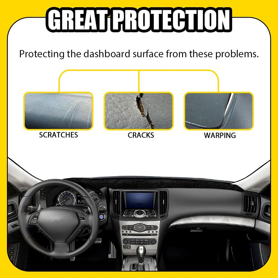 For Infiniti G25 G35 G37 2008-13 black Dashboard Cover Dashmat Dash ...