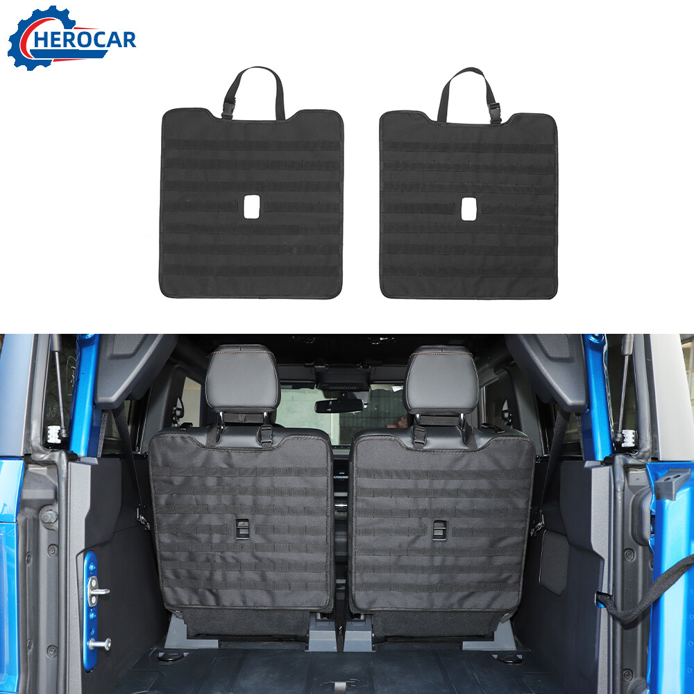 For Ford Bronco 2 Door Black Rear Seat Backrest Cushions Storage Bag ...