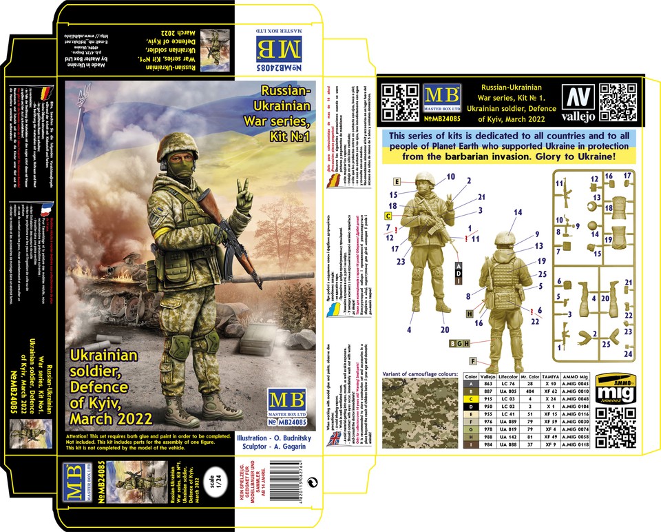 Master Box 24085 Rus-Ukr War series Kit 1 Ukrainian soldier Defence of ...