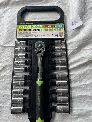 Pittsburgh 21 PC Mini Socket Set | 1/4" Drive | SAE and Metric ...