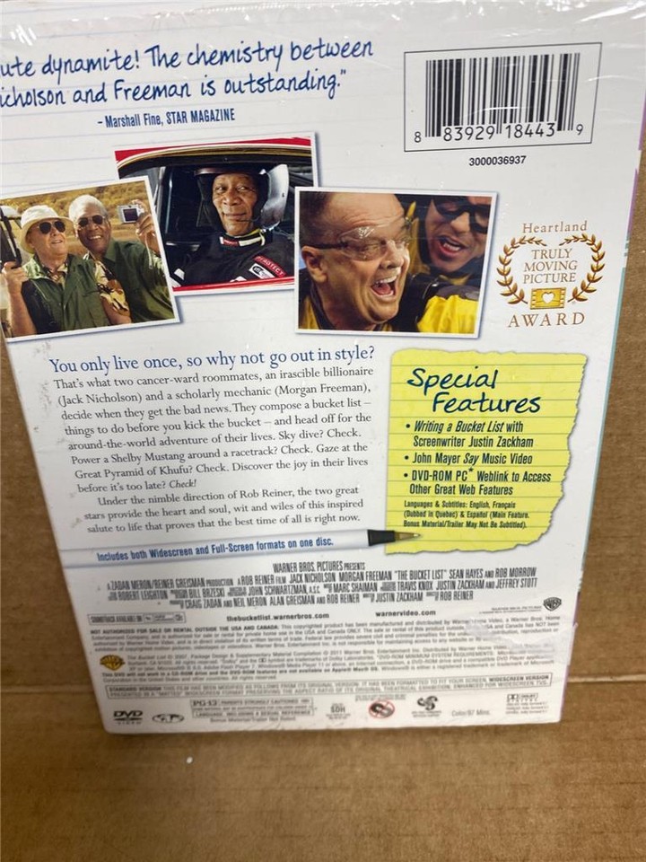The Bucket List (DVD, 2011, WS/PS Mothers Day Gift-Wrapped) NEW Sealed ...