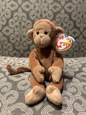 Rare 1995 BONGO The MONKEY RARE Ty Beanie Baby w/ PVC Pellets Tag ...