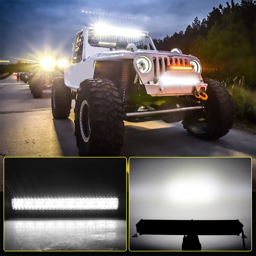 Offroad 52inch LED Work Light Bar Curved Flood Spot Combo Truck Roof ...