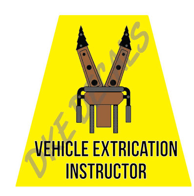 VEHICLE EXTRICATION INSTRUCTOR HELMET TETS TETRAHEDRONS STICKER YELLOW ...