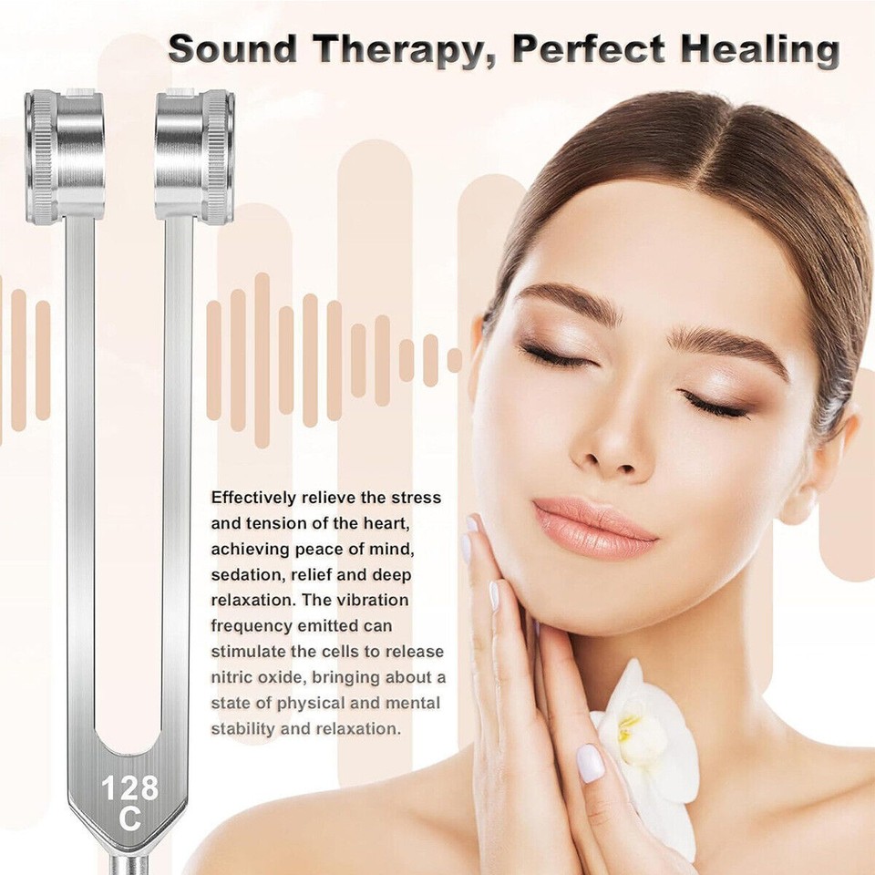 128Hz Healing Tuning Fork with Silicone Hammer Sound Therapy Musical ...