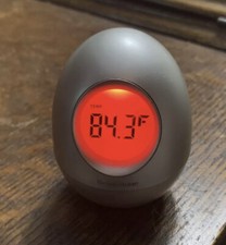 Brookstone Orange Travel 5 in 1 Wobble Egg Alarm Clock Temperature Date ...