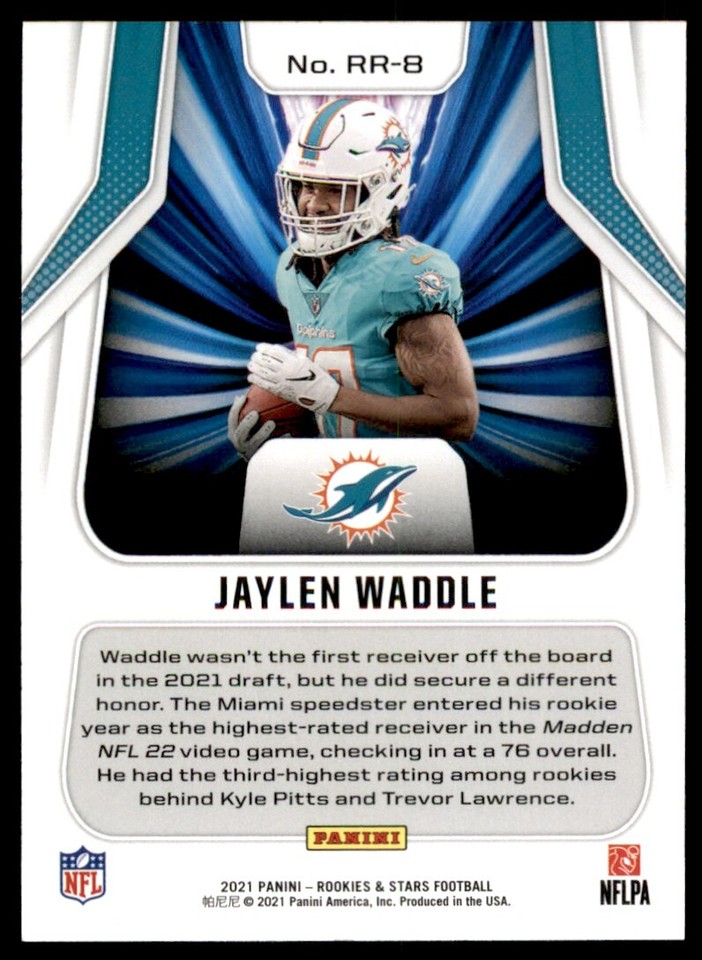 Jaylen Waddle 2021 Panini Rookies & Stars Rookie Rush Rookie Insert ...