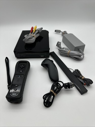 Nintendo Wii Video Game System Bundle BLACK Console + NEW ACCESSORIES ...