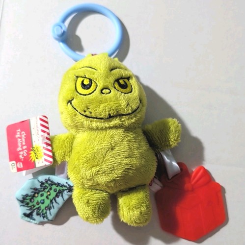 Infantino Grinch Chime & Go Tag Along Pal Clip-On Teether Toy with ...