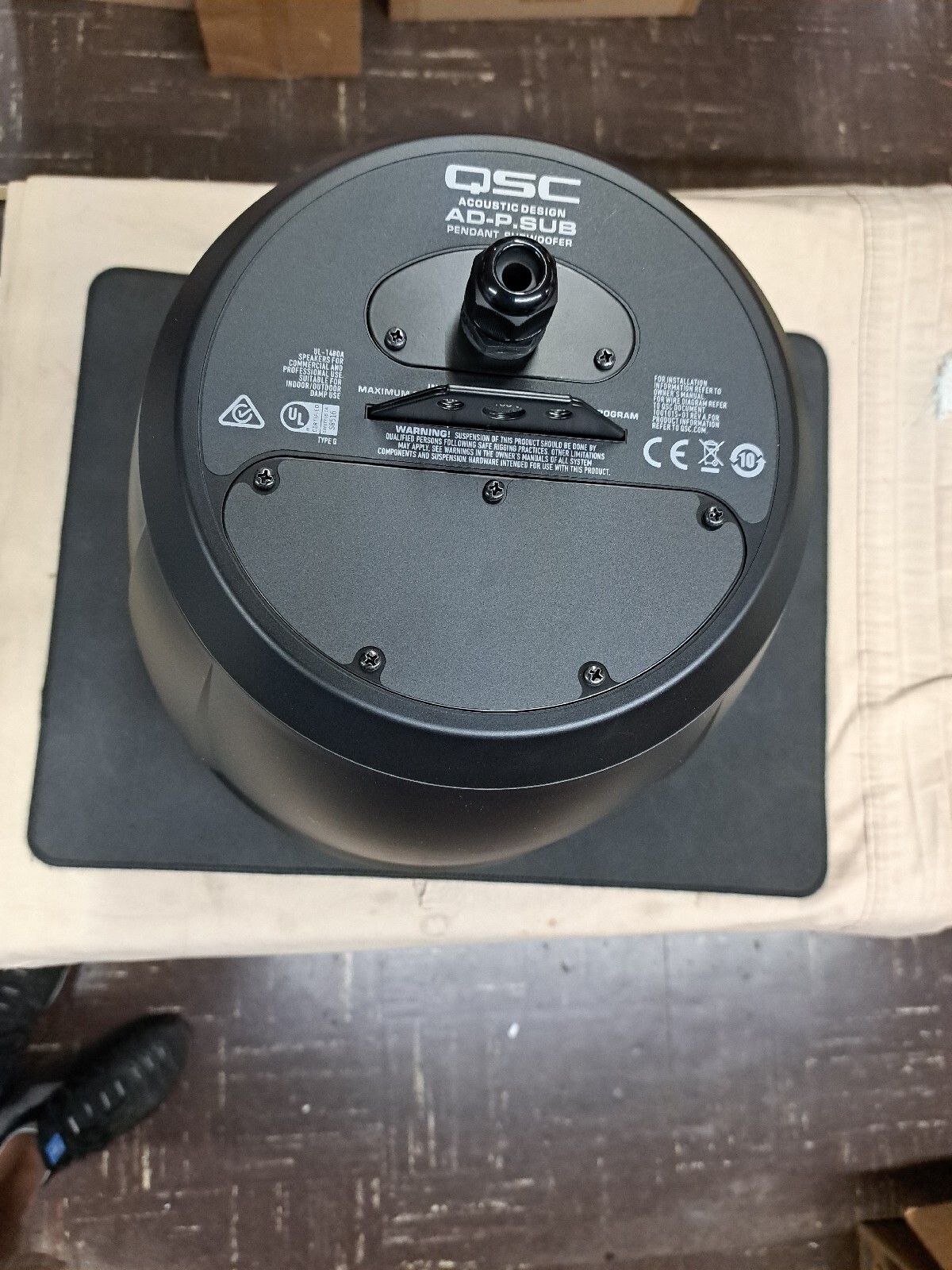 QSC AD-P.SUB-BLK Integrated Sub/Sat Pendant Loudspeaker System - Black ...