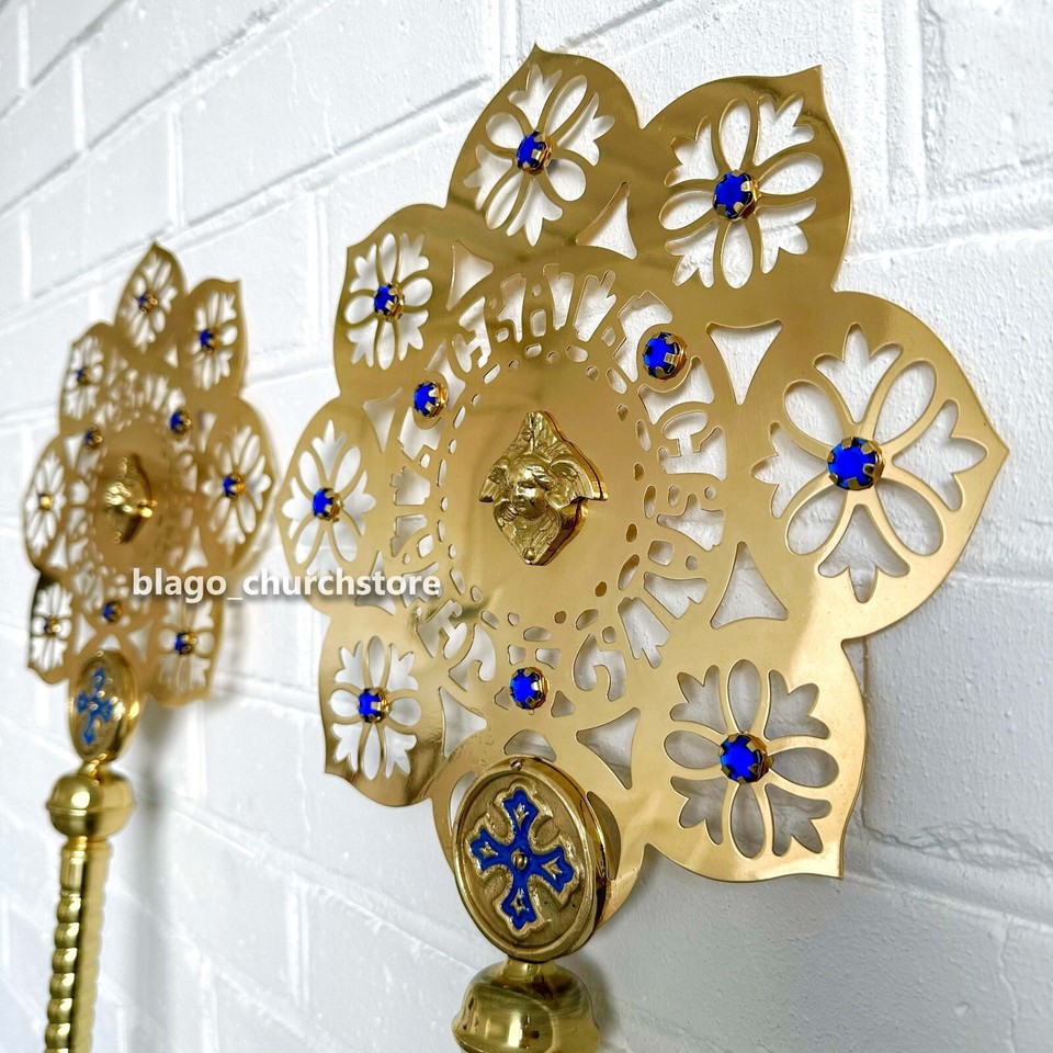 Church Liturgical Fan Ripidion Collapsible Orthodox Rapids Brass 62.99 ...