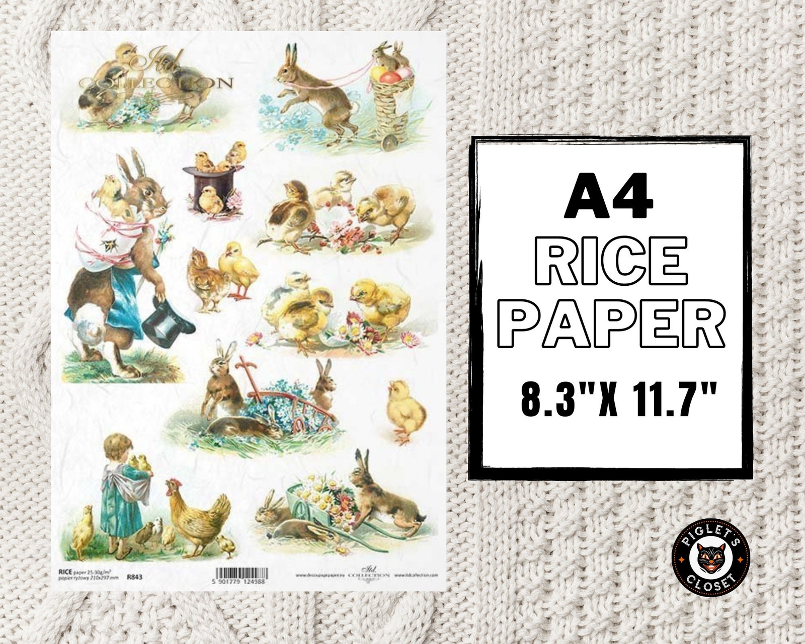 Retro Easter #1 | A4 Rice Paper | ITD Collection | Decoupage Paper ...