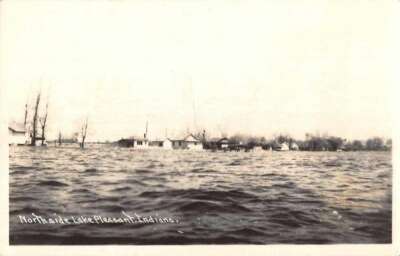 Lake Pleasant Indiana Northside Lake Flood? Real Photo Vintage Postcard ...