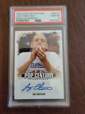 2015 Leaf Pop Century Joey Chestnut AUTO AUTOGRAPH PSA 10 RARE | eBay